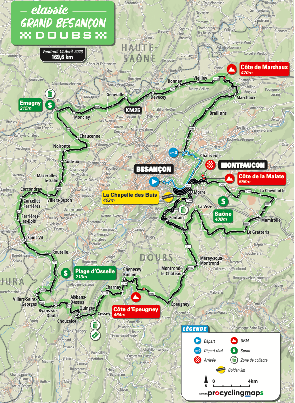 Le parcours et les favoris de la Classic Grand Besançon Doubs - Velo 101