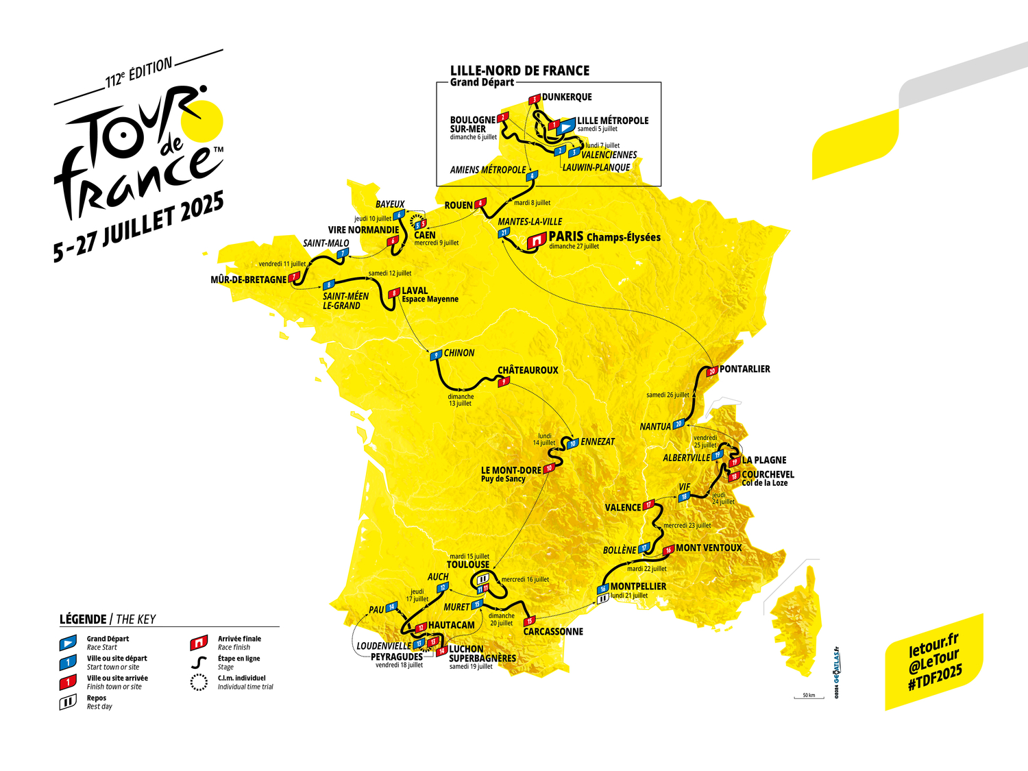 Le parcours du Tour de France 2025 en détail - Velo 101